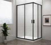 Polysan Easy Black - Sprchový kout 90x80 cm, čiré sklo/matná černá EL5315B