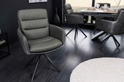 Designová otočná židle Maddison šedá kůže