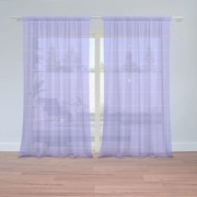 Sablio Záclony Čtvercový vzor fialové: 2ks 150x250cm