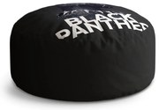Sablio Taburet Circle BLACK PANTHER z profilu Černý: 38x48 cm
