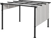 Markýza Ochrana proti slunci. Pergola, odolná proti povětrnostním vlivům, včetně upevňovacího materiálu, 3 x 3,5 m, tmavě šedá