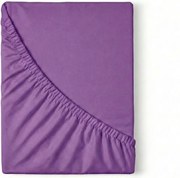 Kvalitex Bavlněné prostěradlo napínací fialové 90x200cm