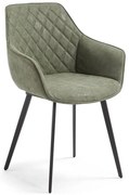 Khaki jídelní židle z imitace kůže v sadě 2 ks Amira – Kave Home