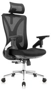 Kancelářská ergonomická židle Neoseat THOMAS — síť / látka, černá, nosnost 150 kg