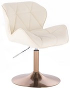 LuxuryForm DESIGN Otočná židle MILANO na zlatém talíři - krémová