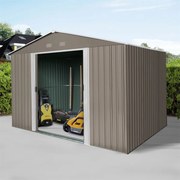 Riwall PRO RMSA 8x10 Brown zahradní domek kovový 3 x 2,4 m se sedlovou střechou hnědý