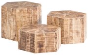 furniture-nabytek.cz - Sada 3 masivních konferenčních stolků Carino Mango, lakovaná, přírodní, šestihranná