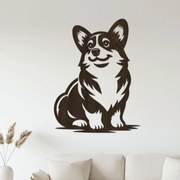 dřevo života Dřevěný obraz sedící Corgi Rozměry (cm): 45x60, Zvolte barvu dekoru: Wenge