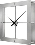 KUBRi 0800 - Luxusní 125 cm industriální hodiny z nerez oceli vyrobené v Česku