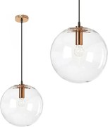Toolight - Závěsné skleněné stropní svítidlo Lassi 25 cm, růžové zlato, OSW-00131