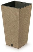 Květináč FURU SQUARE ECO WOOD s vkladem 39,5 cm, hnědá, L