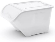 Bílý plastový úložný box s víkem 55x39x32 cm All In Box – KIS