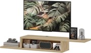 HOMCOM Floating Wall TV Stand se policí - Dub | Aosom