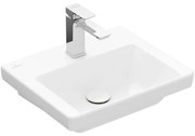 Villeroy & Boch Subway 3.0 - Umývátko nábytkové 45x37 cm, bez přepadu, otvor pro baterii, CeramicPlus, alpská bílá 4370FLR1