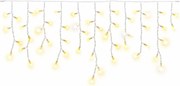 Easy Fix venkovní LED rampouchy, světelné, 300 × 50 cm, teple bílá s FLASH, 114 diod, bílý kabel, IP67, prodlužovací