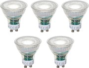Sada 5 stmívatelných LED žárovek GU10 50 mm čirá 2,5 W 450 lm 6500 K