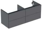 Geberit ONE - Umyvadlová skříňka, 133x50x47 cm, 4 zásuvky, matná lávová 505.266.00.3
