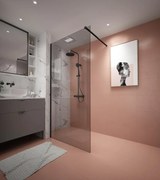 Erga Paris, sprchová zástěna Walk-In 110x200 cm, 8mm šedé sklo, černý profil, ERG-V02-PARIS-110x200-GR-BK