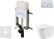 kielle Genesis New - Set předstěnové instalace, klozetu Nefia, Vortex Rimless+, sedátka softclose a tlačítka Gemini New I, lesklý chrom 30528SZ47