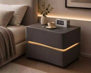 LuxuryForm DESIGN Noční stolek ALVA s LED osvětlením – tmavě šedý