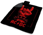 Sablio Plážová deka ACDC Červená ruka: 200x140 cm