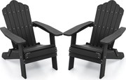 Costway Sada 2 židlí Adirondack skládací židle Adirondack odolná