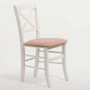 Stima Židle CLAYTON s čalouněným sedákem bílá LUX cappuccino 24