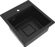 Gamma Quadro 4550, 1-komorový granitový dřez 450x495x220 mm, černá, GMA-ZLE000217