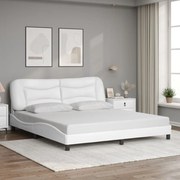 Rám postele bez matrace Hvar bílý 180x200 cm umělá kůže 3208017