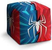 Taburet Cube Spider, červená / modrá