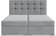 Manželská postel ELDA Velvet 140×200 cm světle šedá