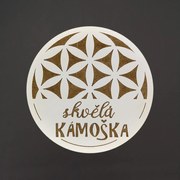 AMADEA Dřevěný podtácek kulatý text "skvělá kámoška", průměr 10,5 cm, český výrobek