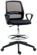 Kancelářská ergonomická otočná židle Vinsetto s nastavitelnou výškou a podnožkou kovová 59,5x60x102,5-126cm | Aosom.de