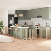 Zábrana pro psy s dvířky skládací 12 panelů 960 cm topol 3155728