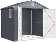 Outsunny kůlna na nářadí 4,1 m³, zahradní kůlna s jednoplášťovou střechou, 240 x 190 x 180/228 cm, kůlna na nářadí s uzamykatelnými dveřmi, okno, gar…