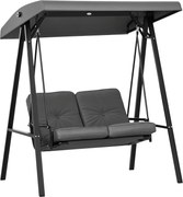 Outsunny Hollywood závěs na zahradní houpačce pro 2 osoby s nastavitelnou sluneční clonou, nosnost až 220 kg, zahradní lehátko, 145 x 116 x 172 cm, tm