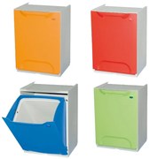 Sada 4 barevných plastových košů na tříděný odpad, 20 L, 340 x 290 x 470 mm