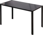 HOMCOM LED jídelní stůl kuchyňský stůl pro 4 osoby, tvrzené sklo a kov, černý, 120x60x75cm, moderní a stylový | Aosom.de