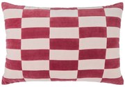 Butlers CHECKER VELVET Polštář 40 x 60 cm - červená/růžová