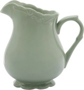 Zelený porcelánový džbán s krajkou Provence lace verte - 18cm / 1100 ml