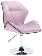 LuxuryForm DESIGN Otočná židle MILANO MAX VELUR na stříbrném talíři - levandule