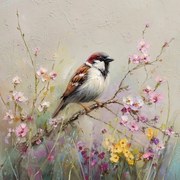 Tištěný obraz na plátně 32x32 cm Sparrow – Styler