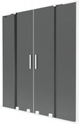 Mexen Velar L Duo, 2-křídlová posuvná vanová zástěna 150 x 150 cm, 8mm šedé sklo, bílá matná, 896-150-003-42-20