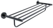 Nimco Unix - Polička s držákem ručníků, délka 65 cm, matná černá UNC 13063-90