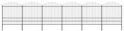 Zahradní plot s kopím nahoře ocelový 1005 x 200 cm černý 277753