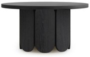 Černý kulatý konferenční stolek v dekoru dubu ø 78 cm Soft – Woodman