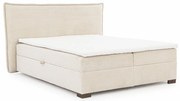 Béžová boxspring postel s úložným prostorem 200x200 cm Lysa – Ropez