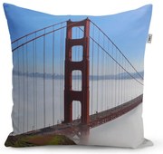 Sablio Polštář Golden Gate v mlze - 40x40 cm