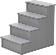 PawHut Pet Stairs - 4-stupňové schody pro psy a kočky s protiskluzovou podložkou, pomocná žebřík pro auto, postel a pohovku, šedé 40 x 59 x 54,2 cm |