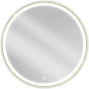 Mexen Esso kulaté podsvícené koupelnové zrcadlo, 100 cm, LED 6000K, antipára, zlatý rám - 9825-100-100-611-50